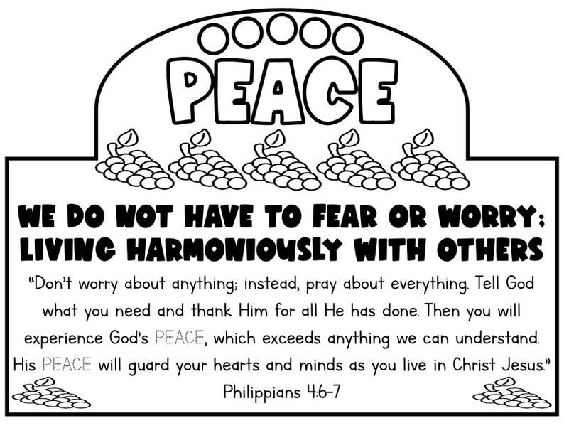 Fruit of the Spirit Coloring Crown Headband, Printable Kids Bible Verse ...