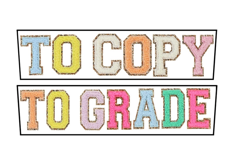 10 Drawer Rolling Cart Labels Varsity Patch Letter Teacher Trolley ...