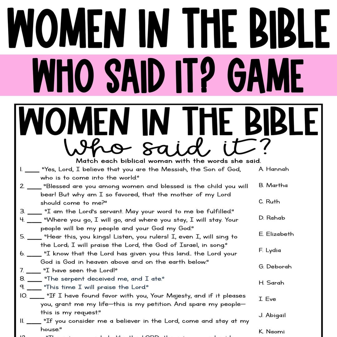 Bible Women Who Said It? Women’s Retreat Ministry Game - Etsy