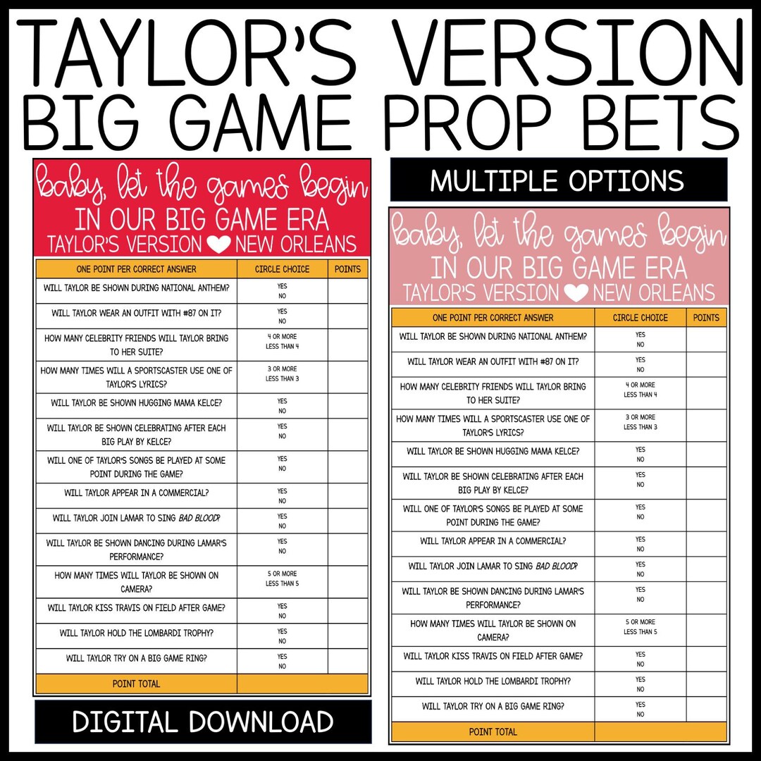 Super Big Game Predictions taylor's Version 2025 in Our Football Era - Etsy
