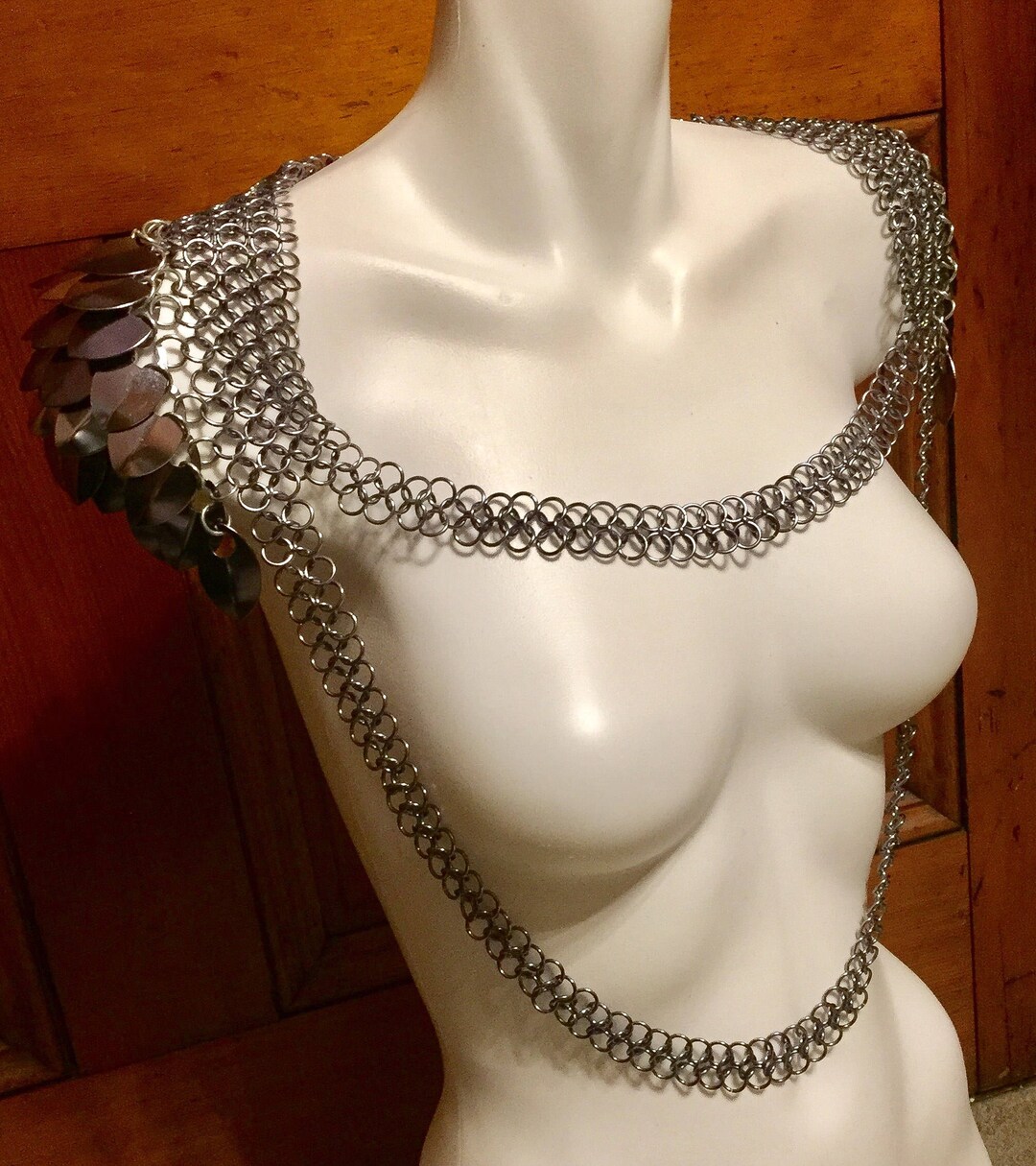 Scale Mail Shoulders - Armor Shoulders - Scale Mail Pauldrons - Armor - Chainmail - Scalemail ...