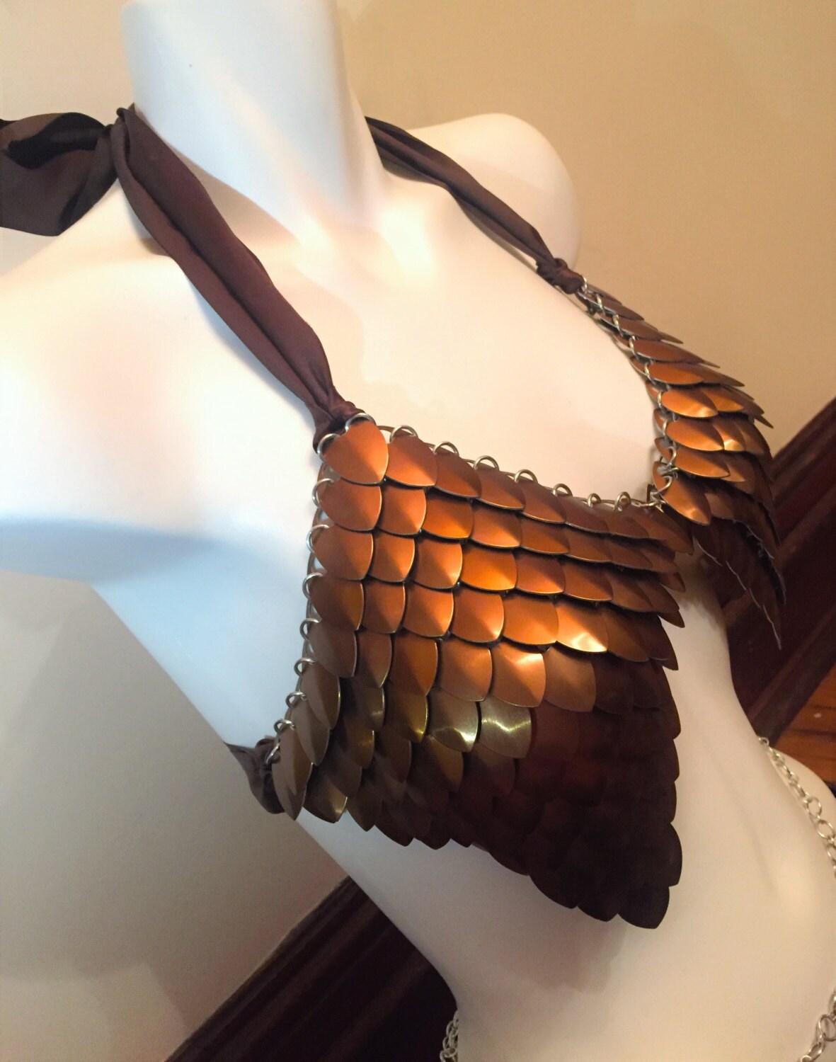 Scalemail Bra Armor Top Scale Mail Top Bellydance Top Scale Mail Armor ...