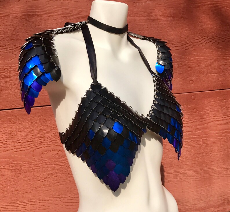 Scale Mail Shoulders Scalemail Armor Shoulders Dragon Scale Pauldrons Scalemail Armor Chainmail 
