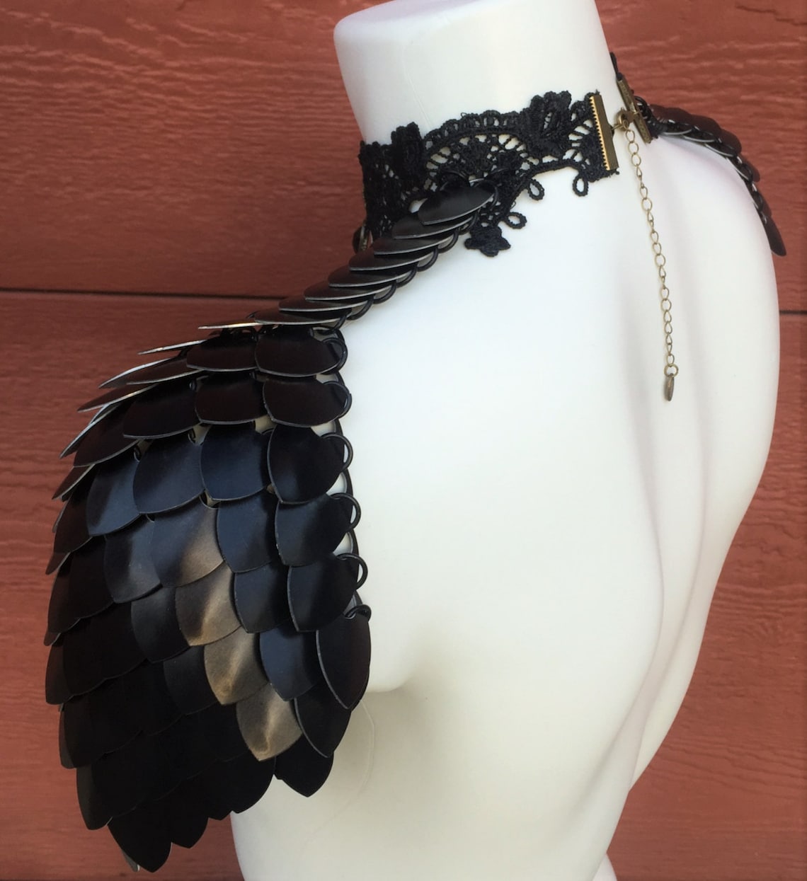 Gothic Black Scale Mail Shoulders Armor Shoulders Scale Etsy