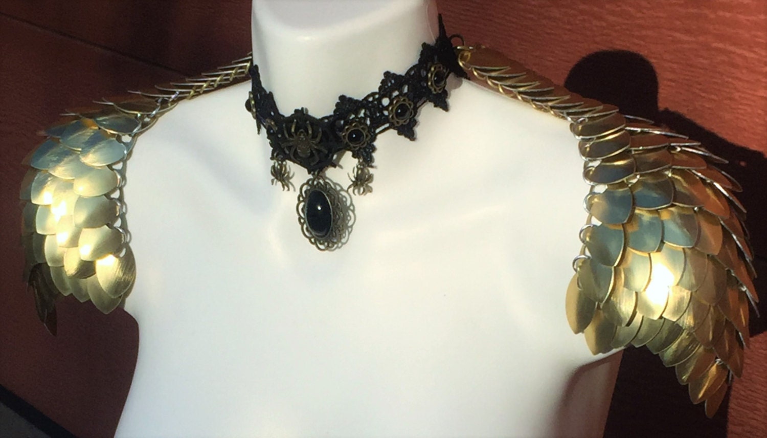 Gold Scale Mail Shoulders - Armor Shoulders - Scale Mail Pauldrons ...