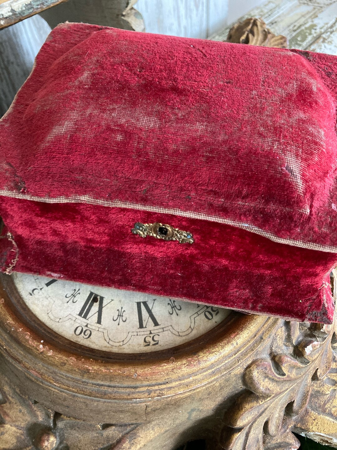 Faded Red Velvet Antique French Jewel Case - Etsy