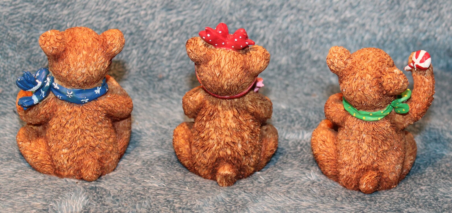 Set of 3 Resin Christmas Teddy Bears - Etsy
