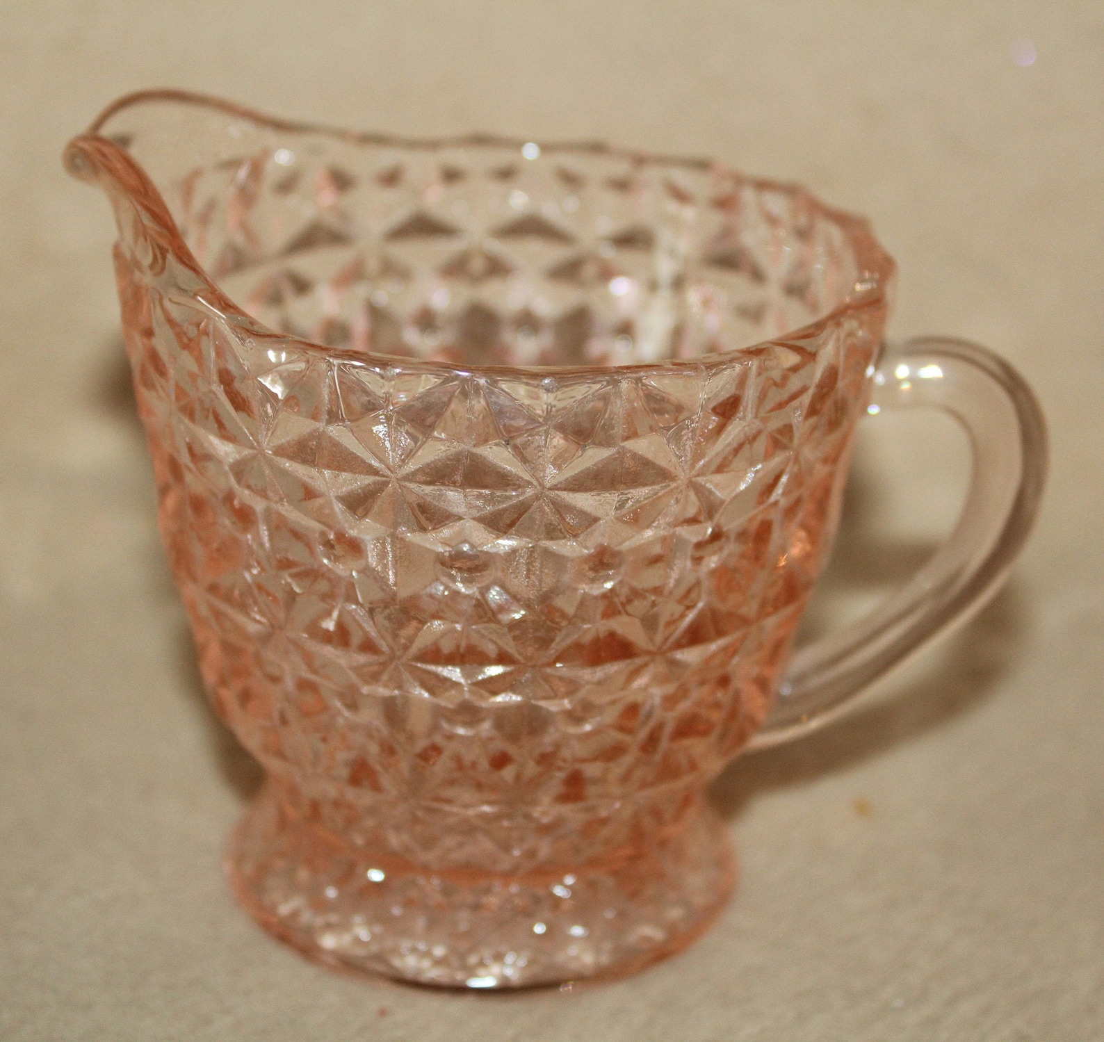 Vintage Pink Depression Glass Creamer - Etsy