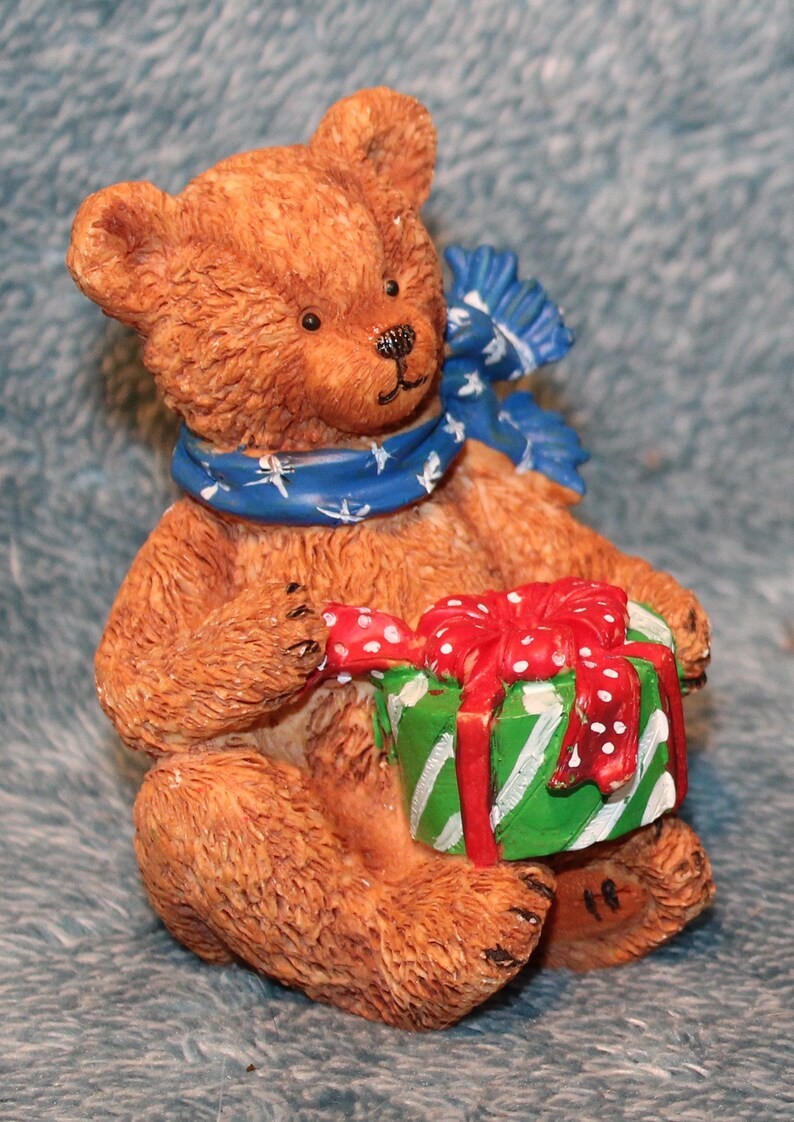 Set of 3 Resin Christmas Teddy Bears - Etsy