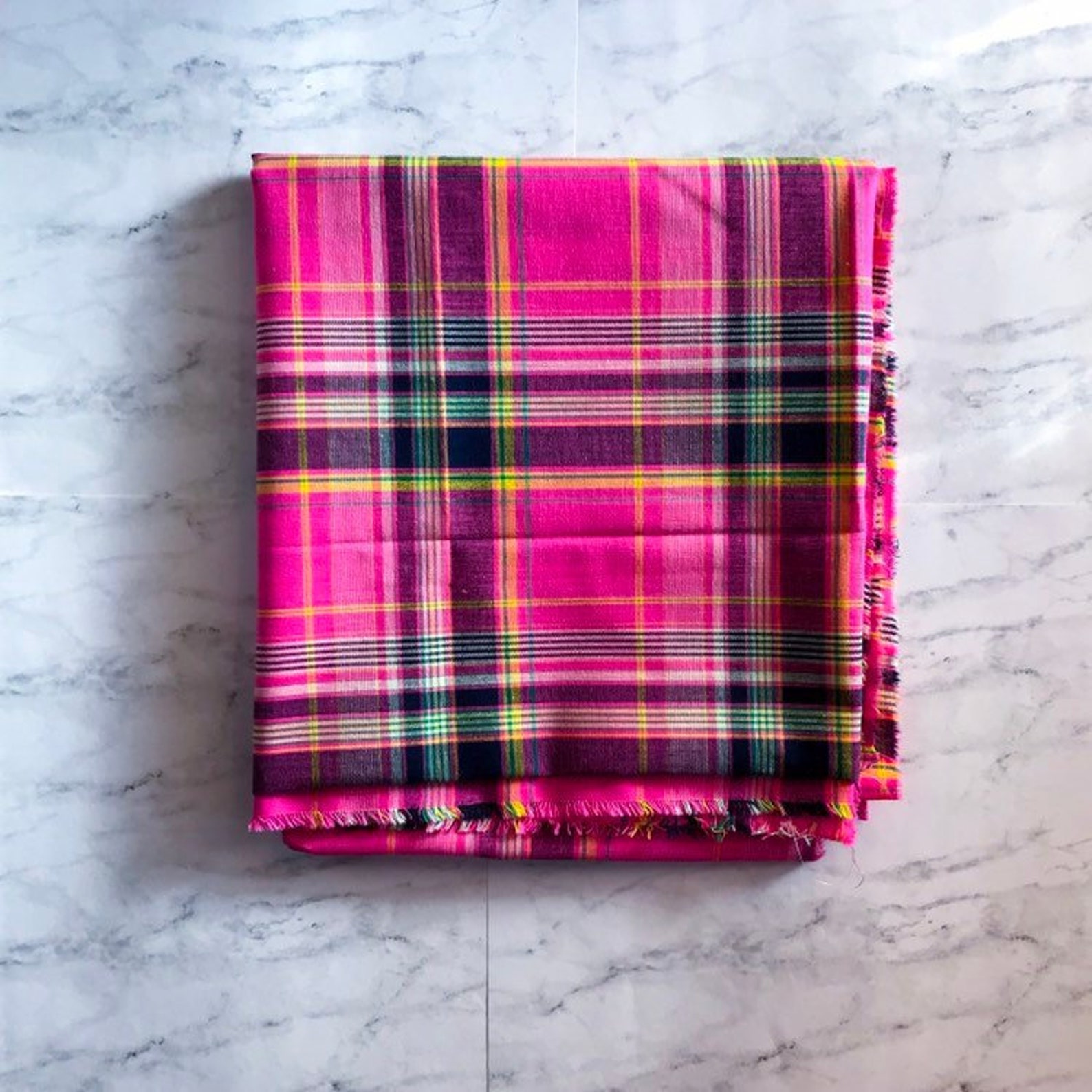 RASPBERRY MADRAS Fat Quarter 100% Cotton 20x20 Inches 50x50 - Etsy