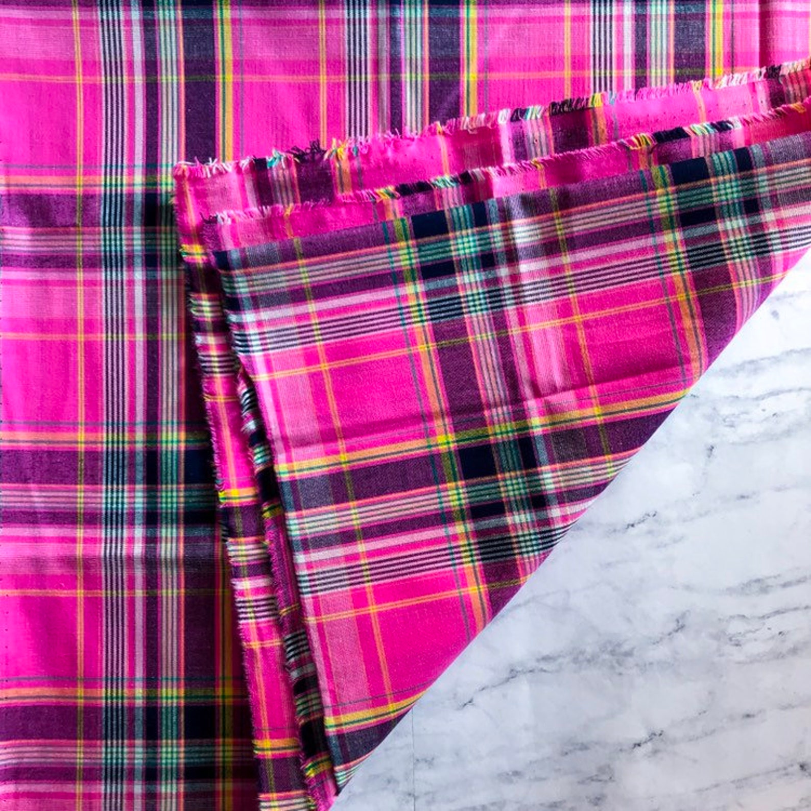 RASPBERRY MADRAS Fat Quarter 100% Cotton 20x20 Inches 50x50 - Etsy