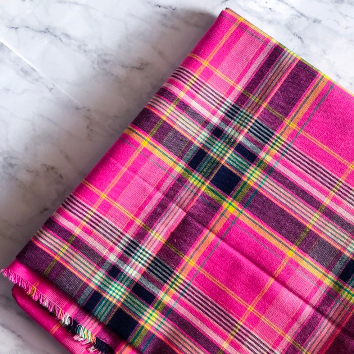 RASPBERRY MADRAS Fat Quarter 100% Cotton 20x20 Inches 50x50 - Etsy