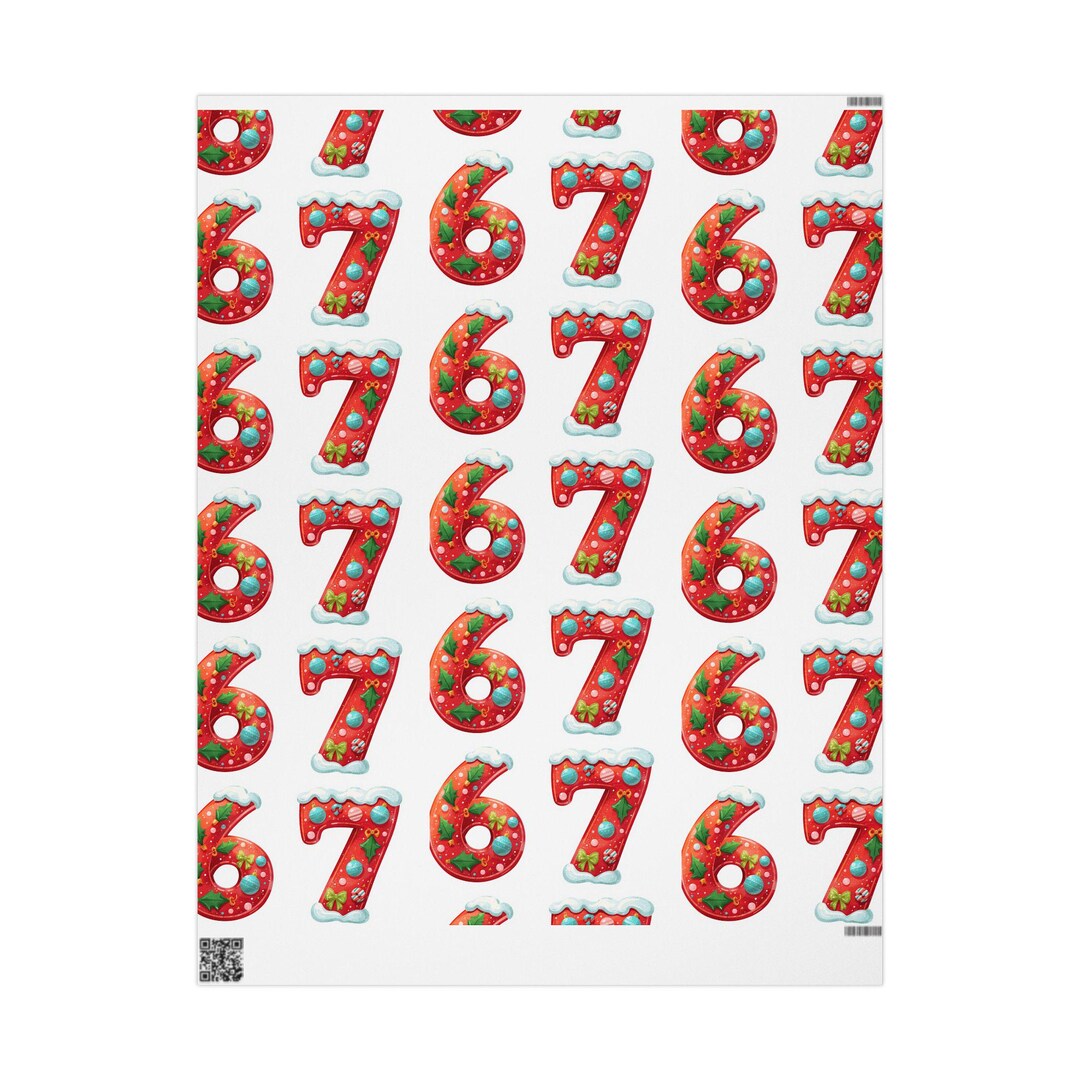 Christmas Number 6 7 Pattern Wrapping Paper | Holiday Holiday Numbers ...