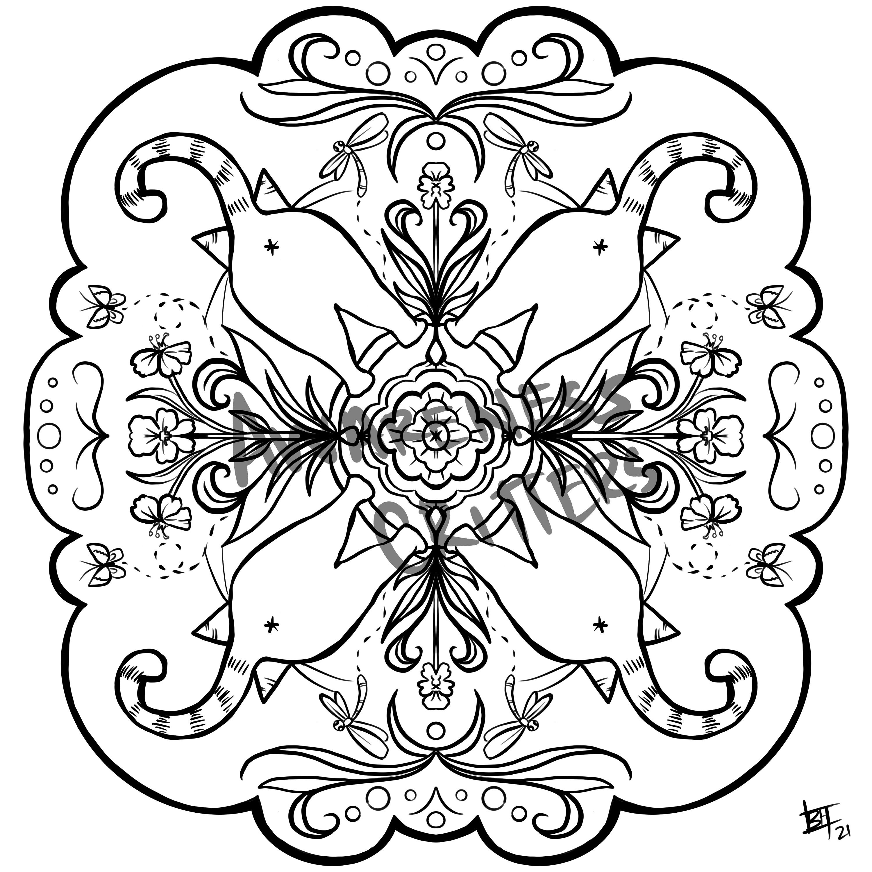 Cat Themed Coloring Pages - Etsy