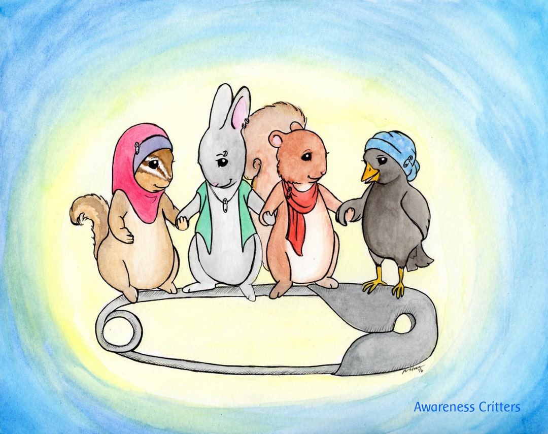 Safety Pin, Awareness Critters - Etsy