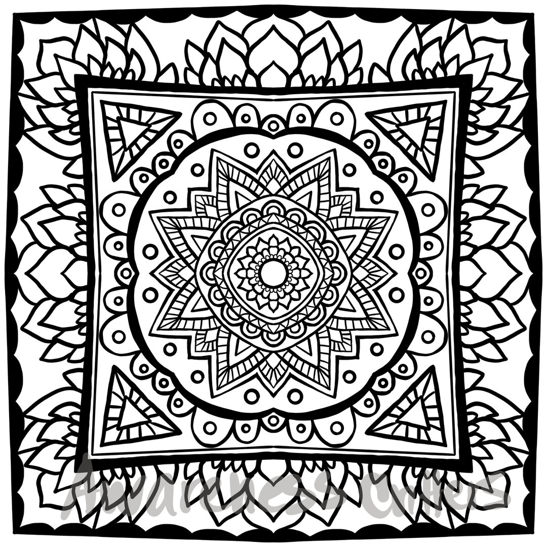 Mandala Inspired Coloring Pages - Etsy