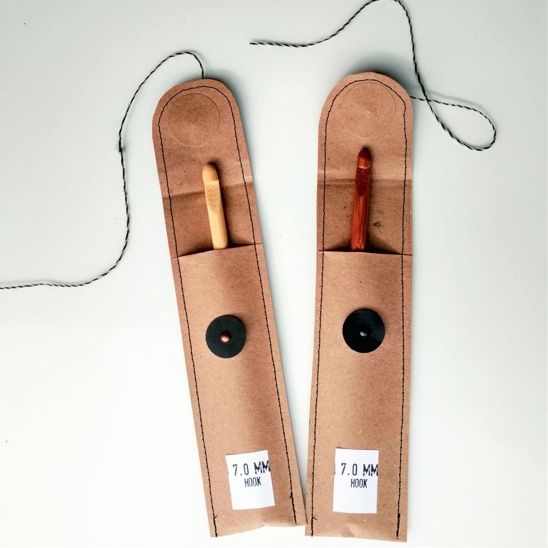 7.0mm Bamboo 6"/15cm Crochet Hook in Recloseable Sleeve Envelope Carry ...