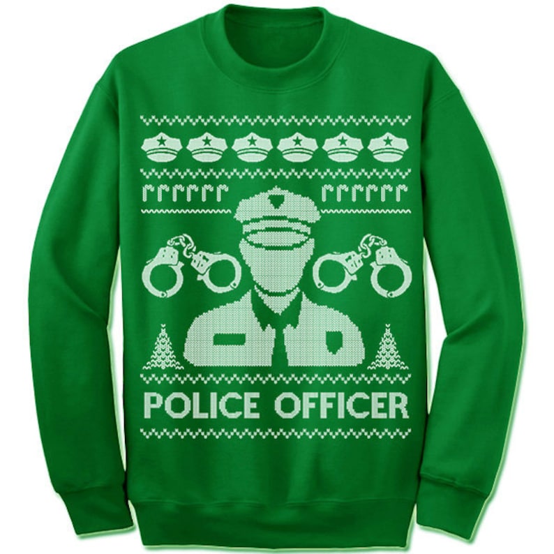 Police Officer Christmas 'ugly' Sweater: Unisex Fleece Pullover - Etsy