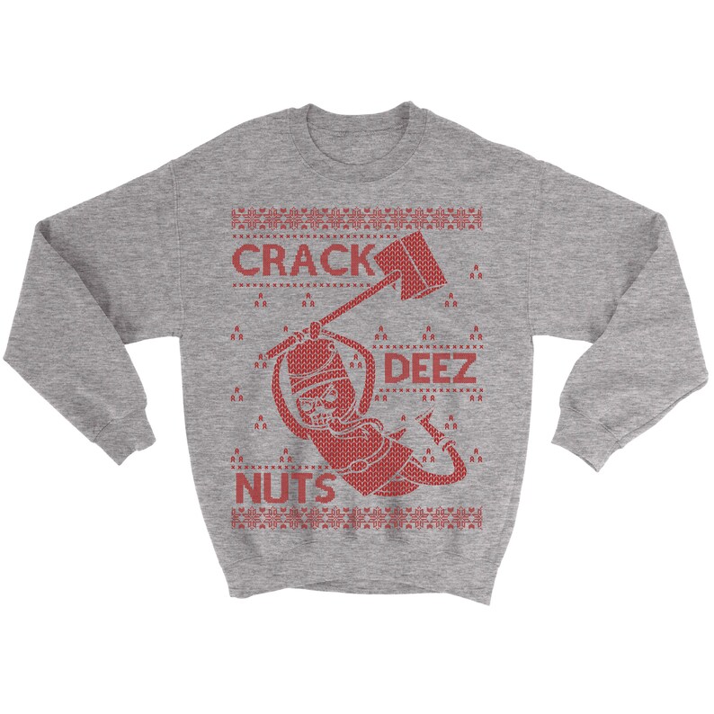 Kids Youth Crack Deez Nuts Christmas Sweatshirt. Unisex Boy Girl ...