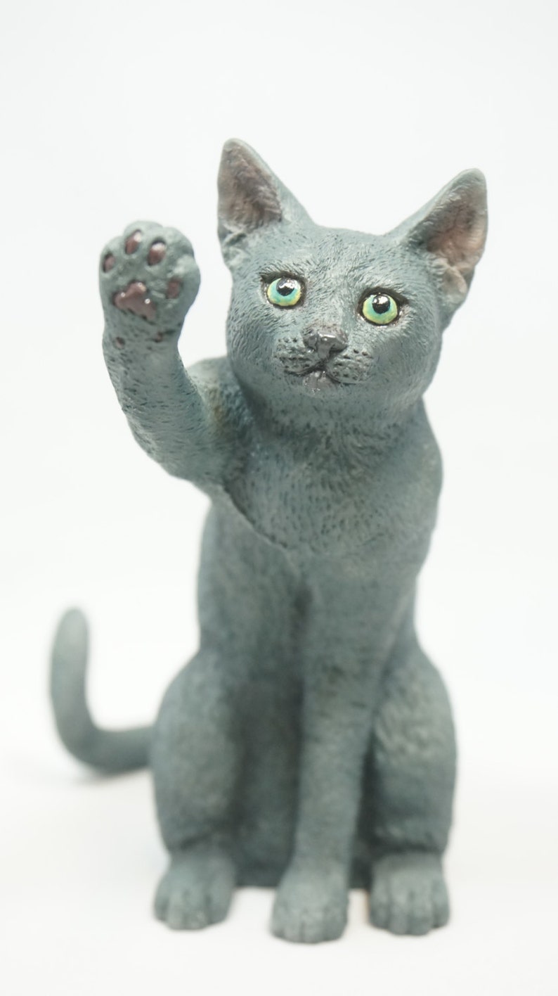 Consensusrussian Blue Cat Figurine No.1 - Etsy