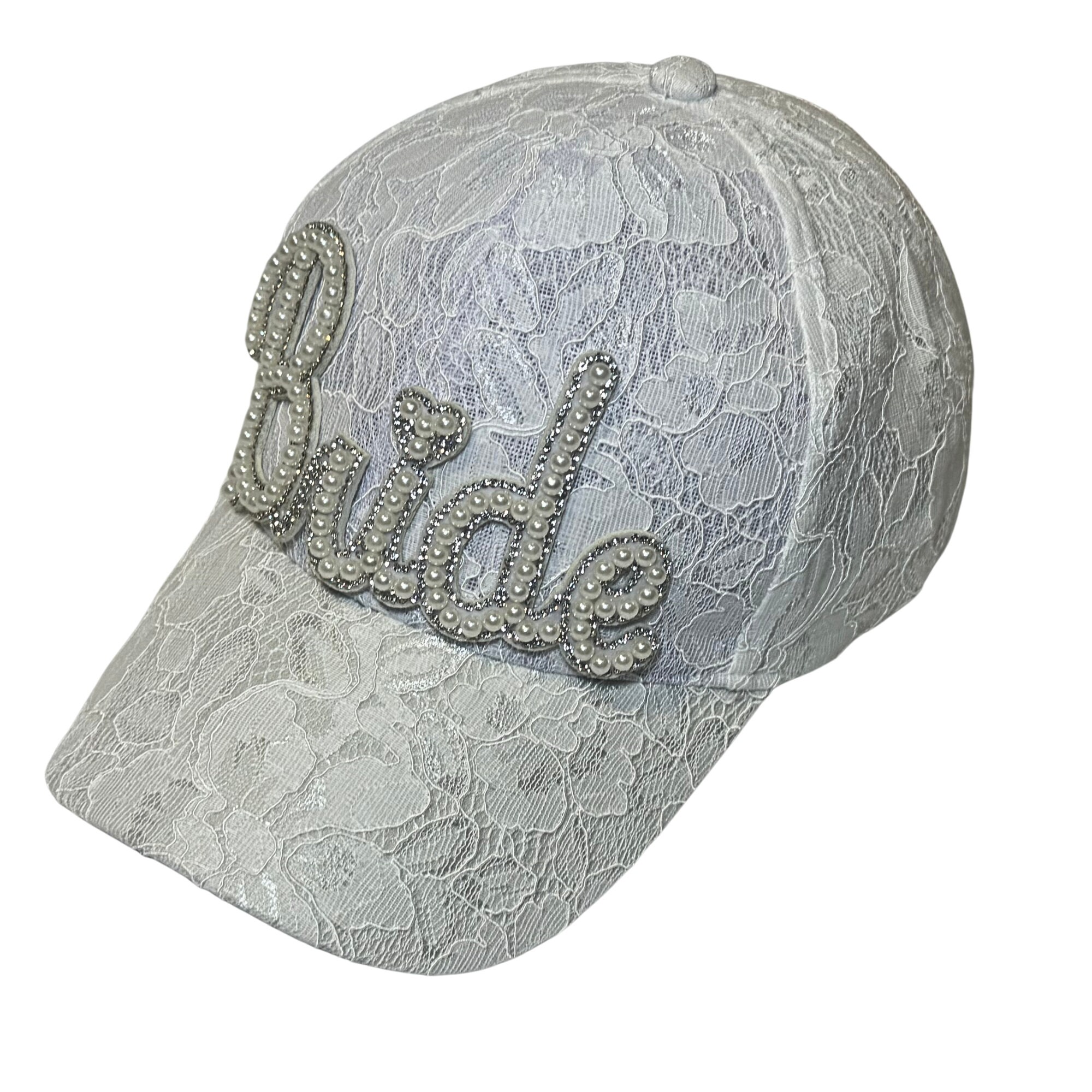 Its About Time Weddings Bride Blingy Pearl Luxe Floral Lace Baseball ...
