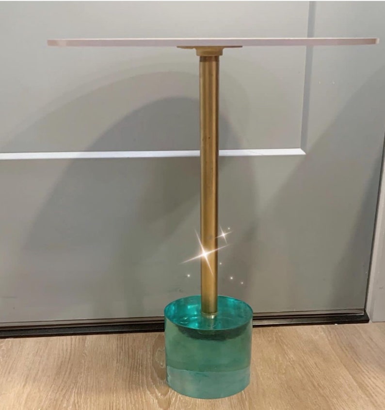 Small Business Logo Acrylic Table With Resin Base - Etsy