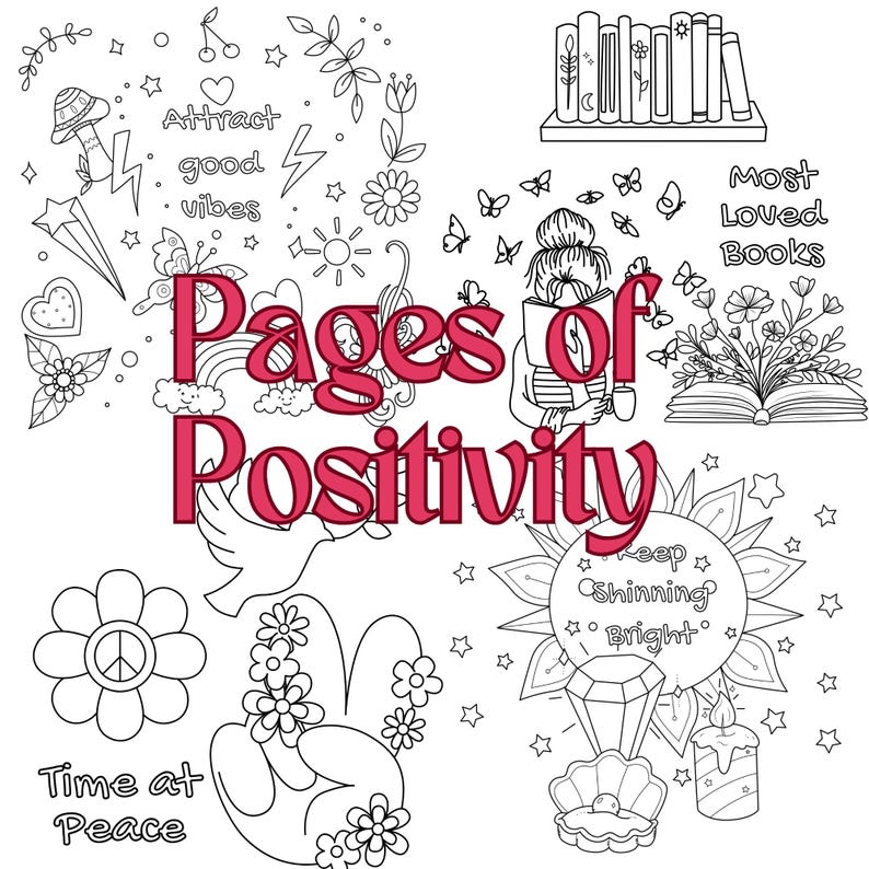 Mind Your Own Positivity Coloring Book, Mental Well-being and Embrace a ...