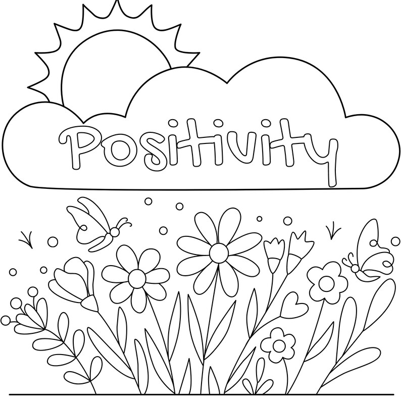 Mind Your Own Positivity Coloring Book, Mental Well-being and Embrace a ...