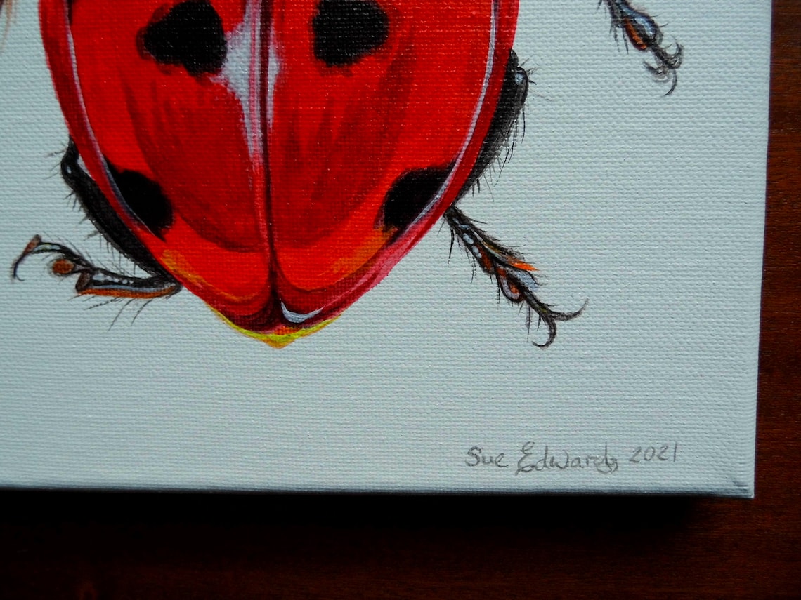 Ladybird-original Acrylic Painting on Canvas Insect Art - Etsy