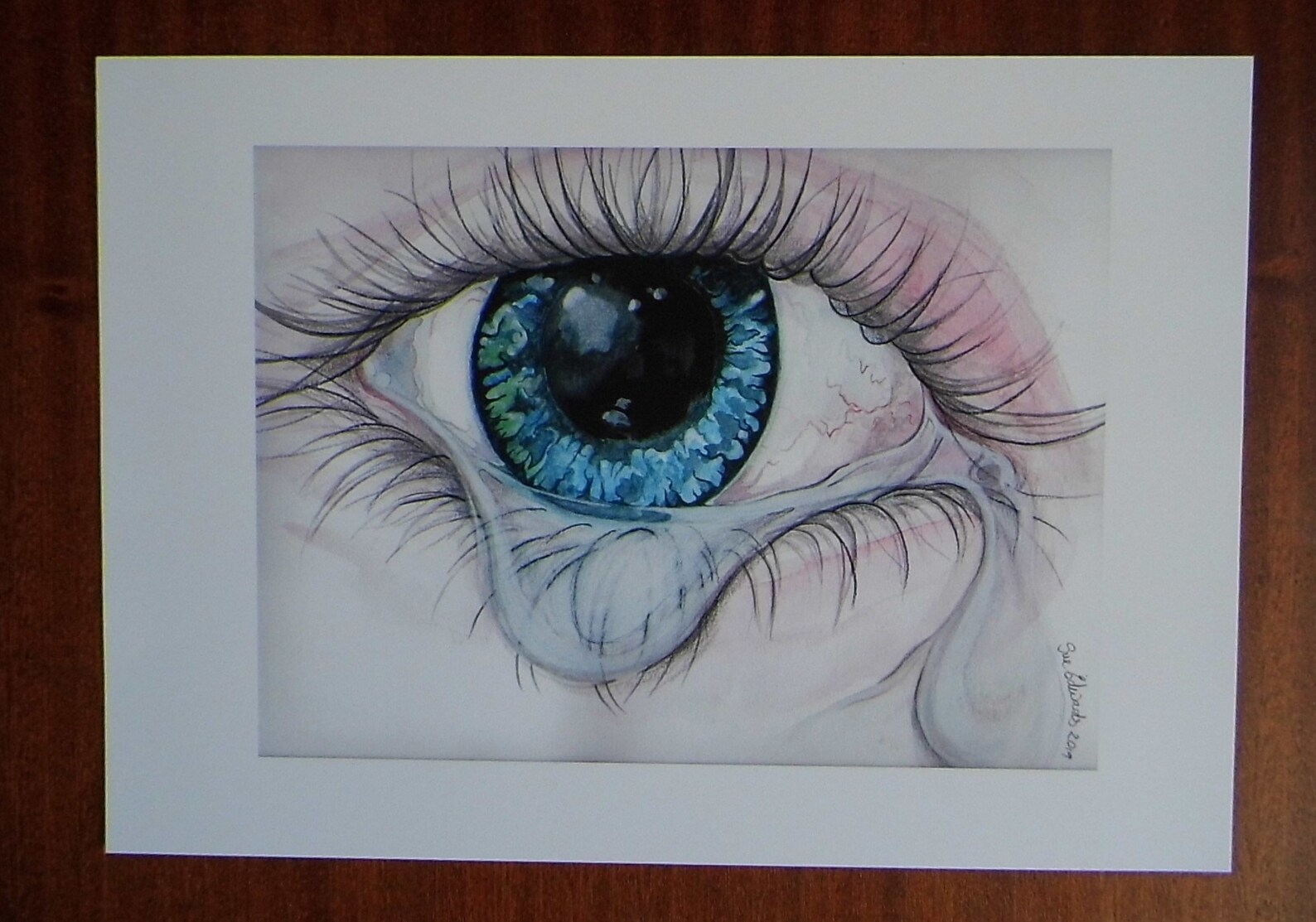 Crying Eye Print Original Print Eye Art Blue Eye Cry Baby Crying Blue ...