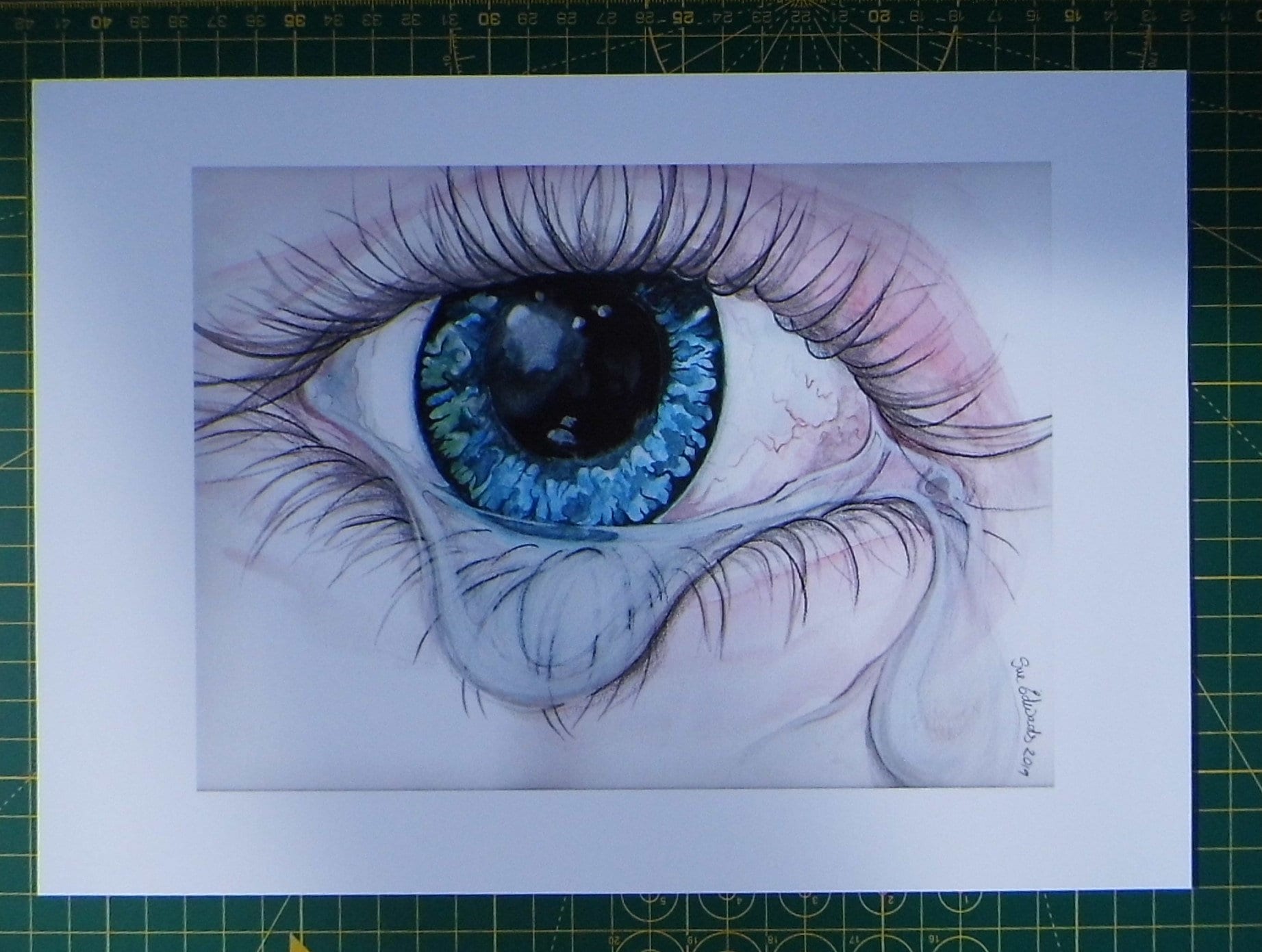 Crying Eye Print Original Print Eye Art Blue Eye Cry Baby Crying Blue ...