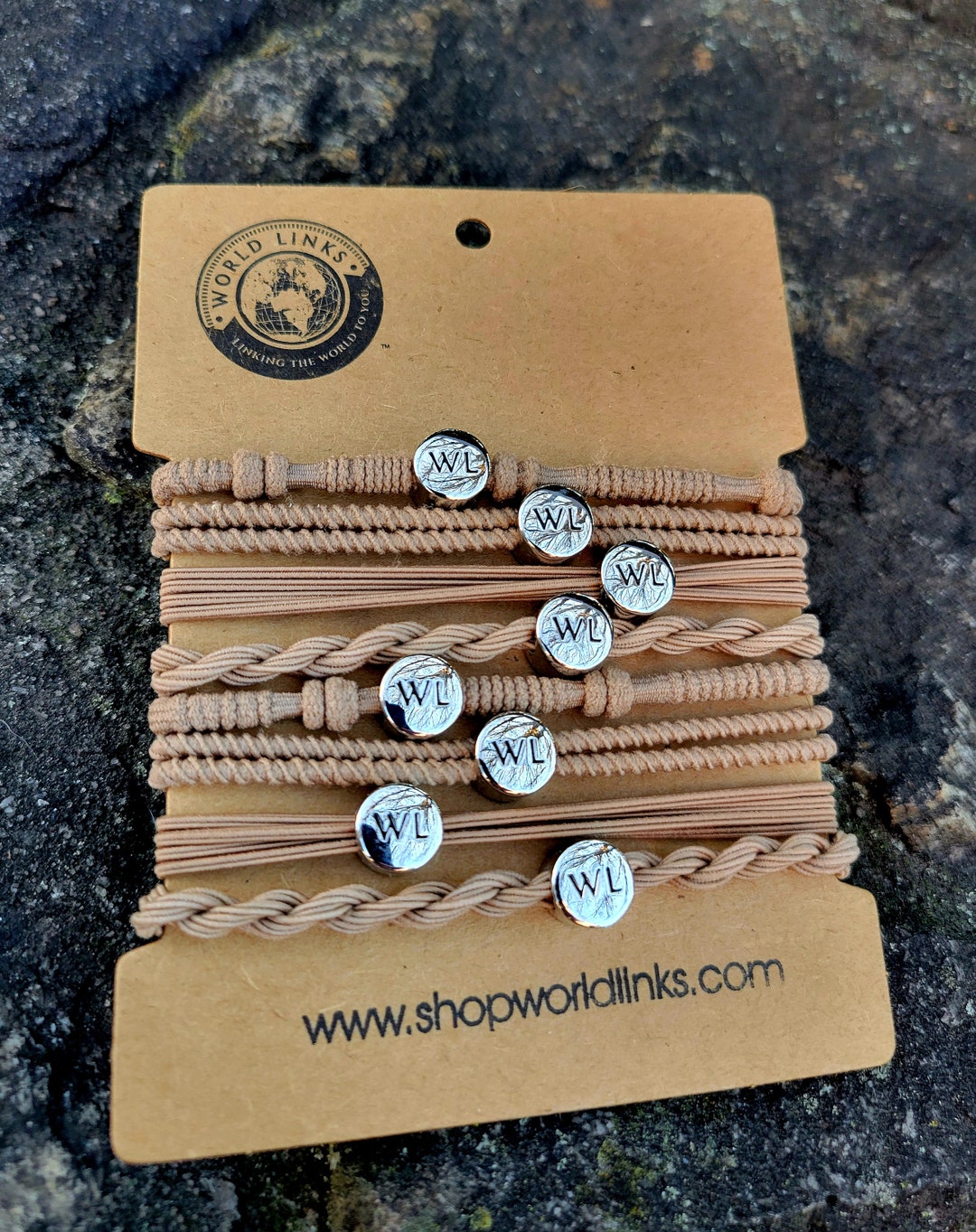 Boho Hair Ties - Tan, Boho Hair Accessories, Tan Elastic Hair Bands ...