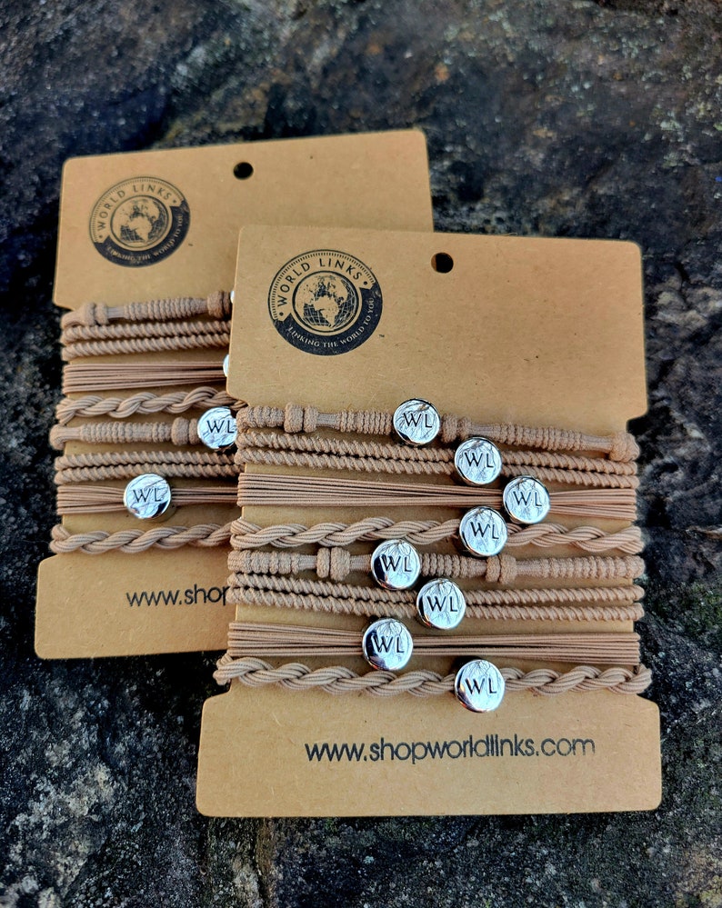 Boho Hair Ties Tan, Boho Hair Accessories, Tan Elastic Hair Bands ...