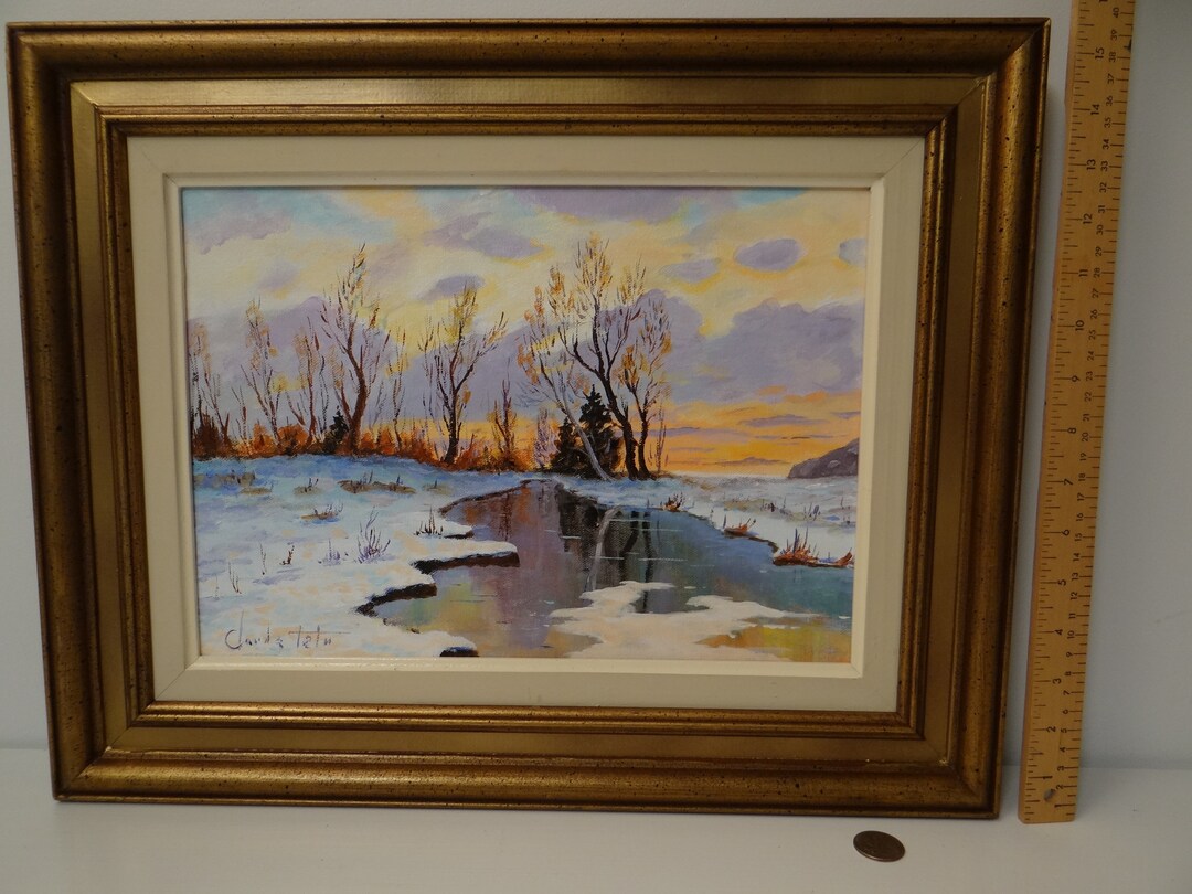 Canvas by Claude Têtu Nature Valley of the Chasm Painting Signed - Etsy