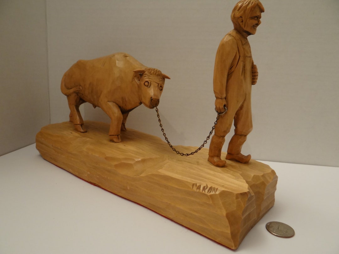 Art Folk Art Popular Signed Caron Old Character and - Etsy