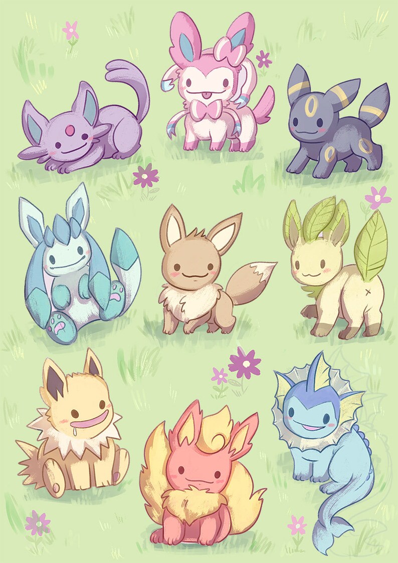 HOLO/SPARKLE Derpy Ditto Eevee Stickers | Etsy