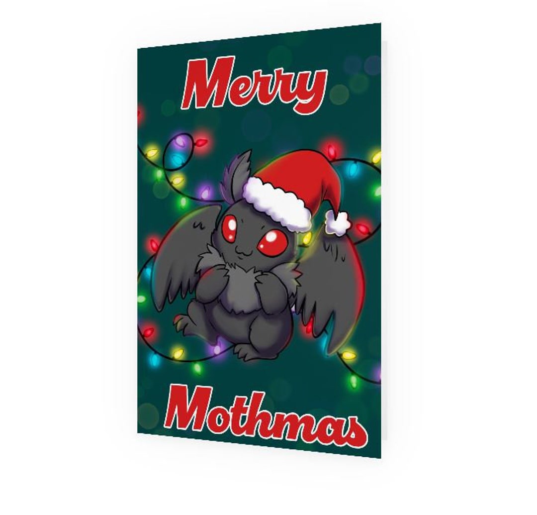 Mothman Cute Cryptid Fallout Christmas Card FO76 - Etsy