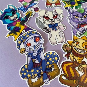 FNAF Security Breach Chibi Character Stickers Monstermaker - Etsy