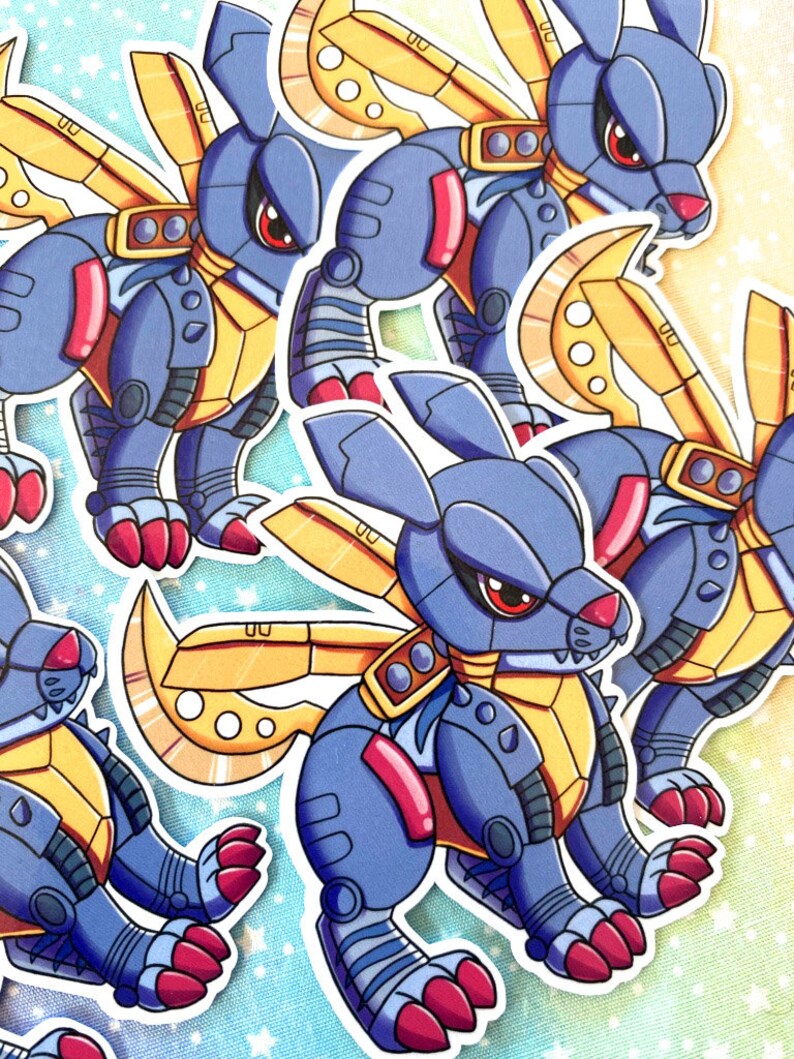 Digimon Chibi Wargreymon and Metalgarurumon Stickers | Etsy