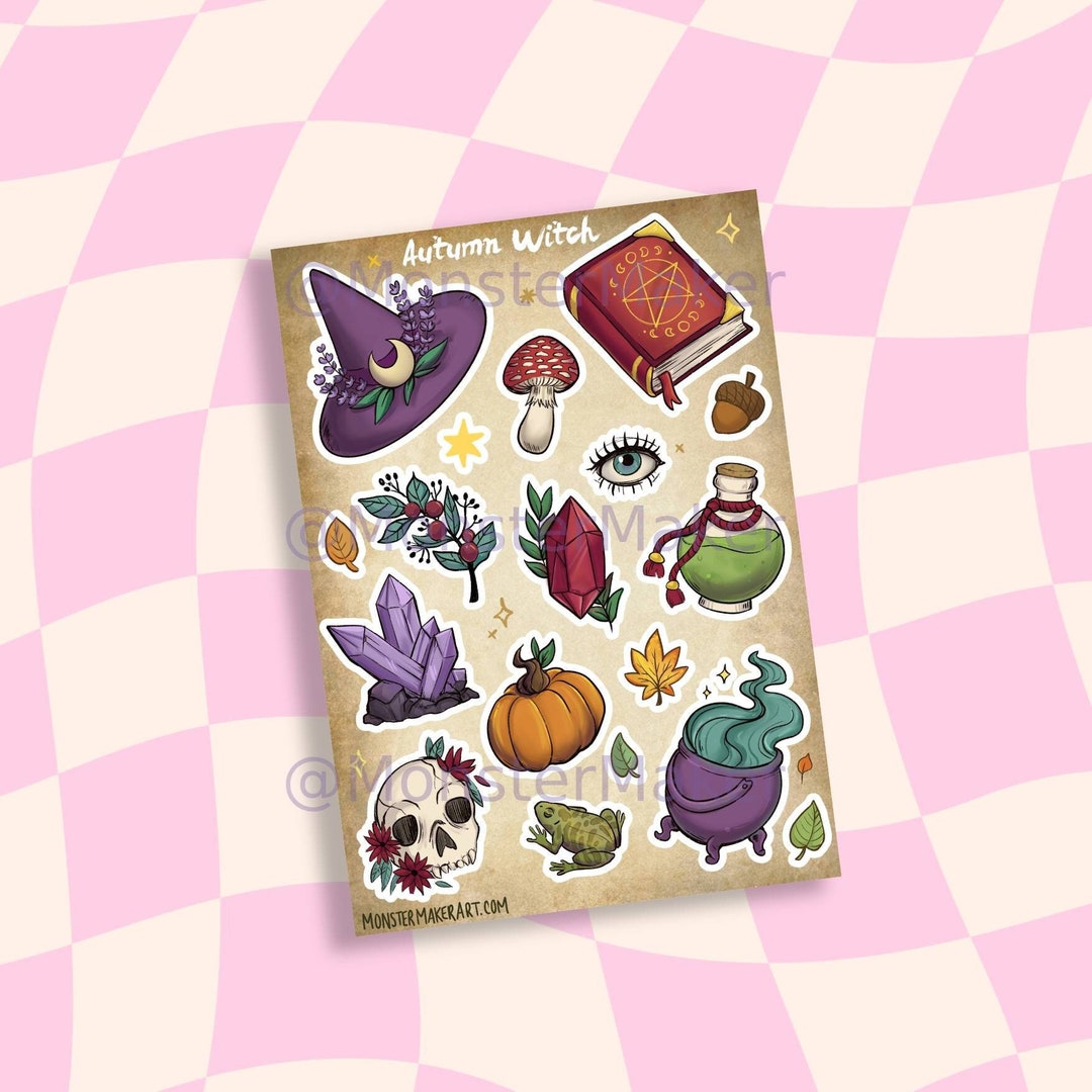 Autumn Witchy Essentials Sticker Sheet Monstermaker - Etsy