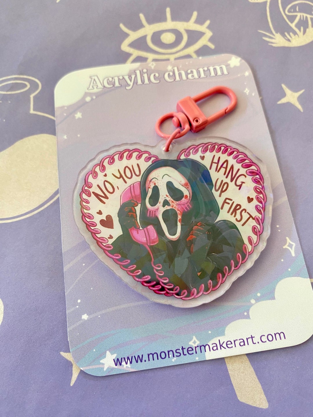 Scream Ghostface Horror Heart Doublesided Acrylic Charm Monstermaker ...
