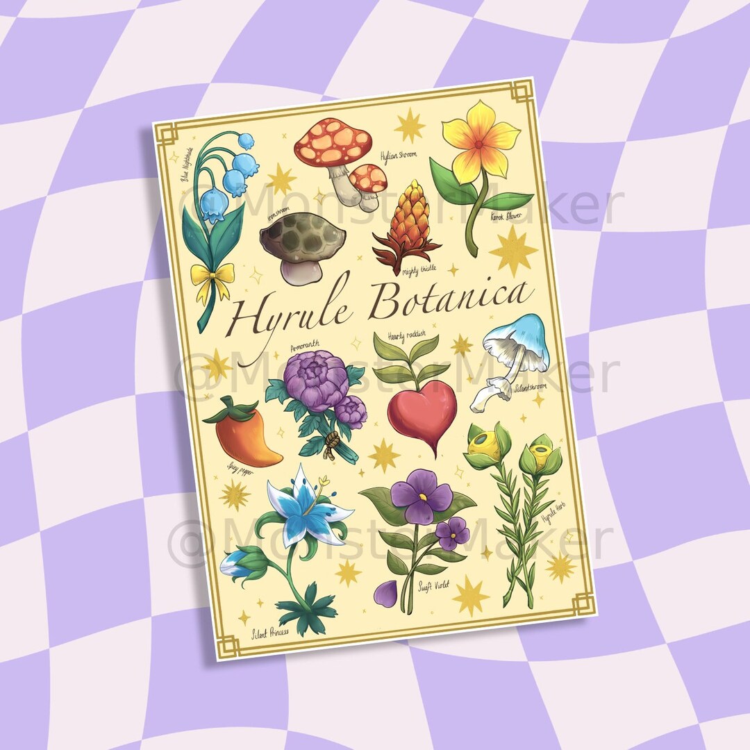 Hyrule Botanica - A4 A3 Illustrated Print - Monstermaker - Etsy