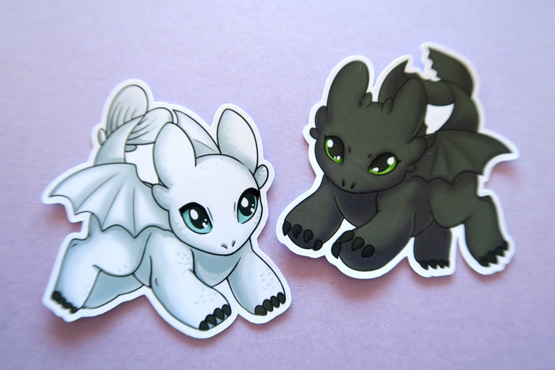 HTTYD - Toothles and Lightfury Chibi - Vinyl Sticker - Monster Maker - Etsy