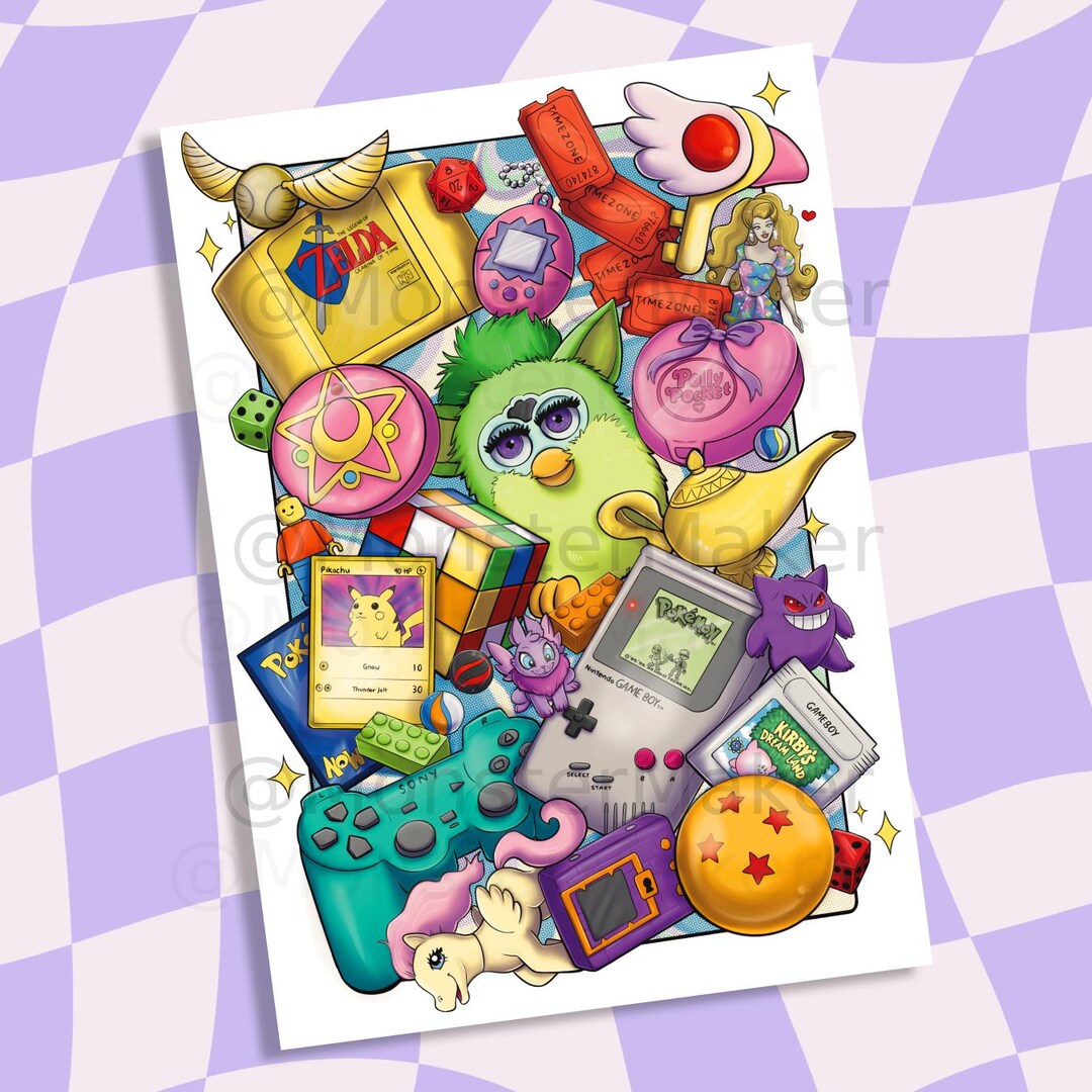 90s to 00s Nostalgia - A4 A3 Illustrated Print - Monstermaker - Etsy