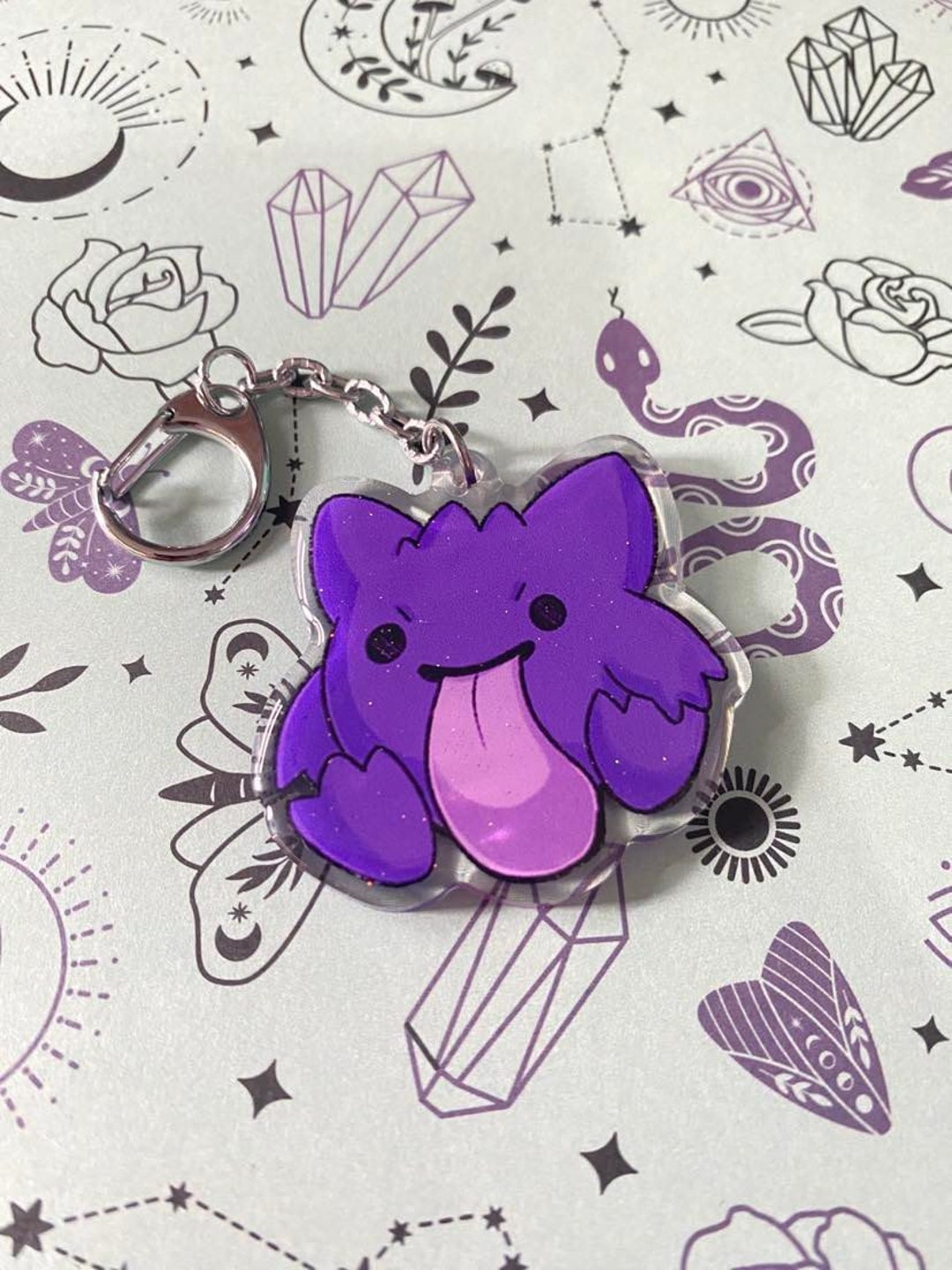 Derpy Gengar Chibi Pokemon Doublesided Acrylic Charm - Etsy