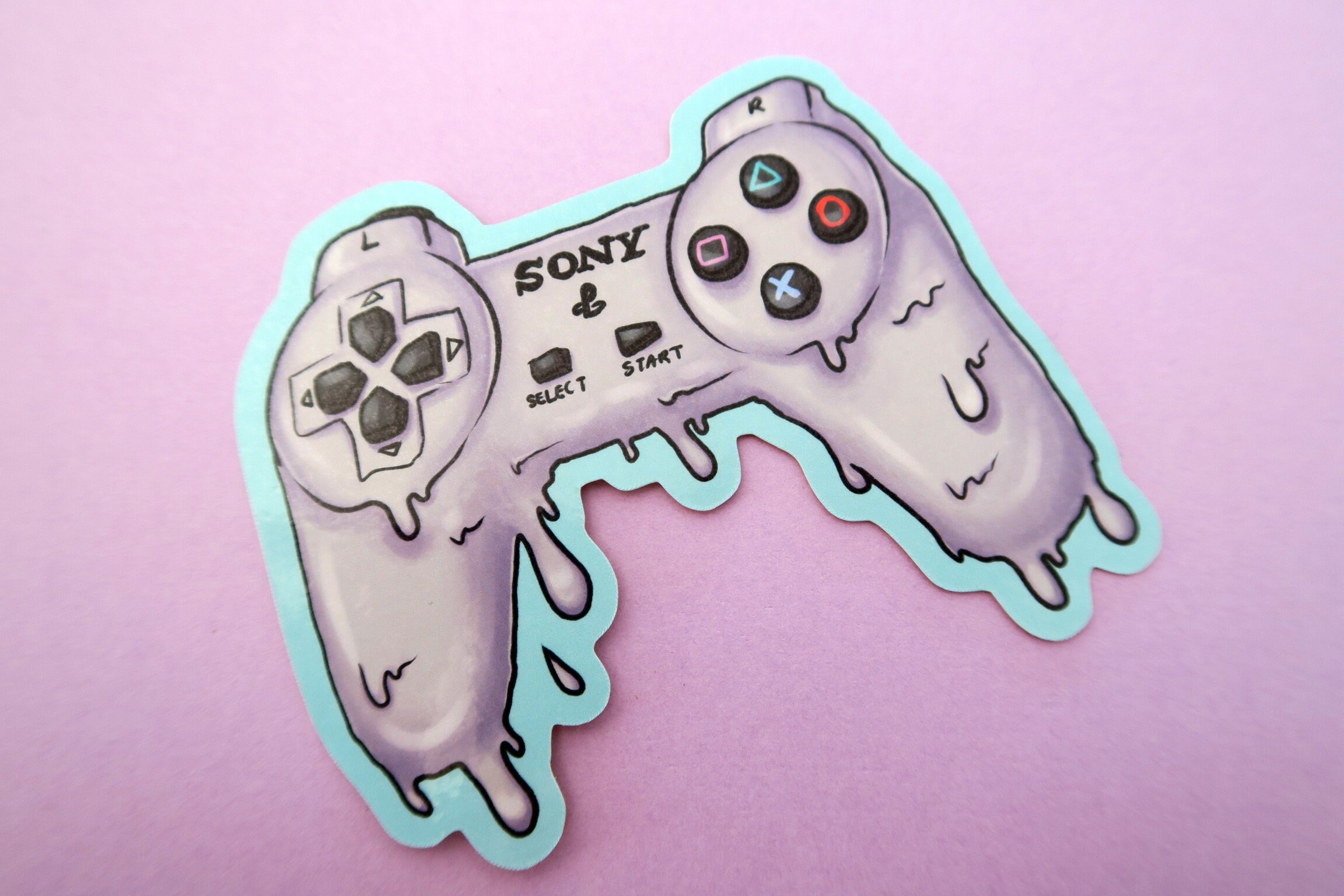 Drippy Play station controller matte vinyl sticker 90s | Etsy