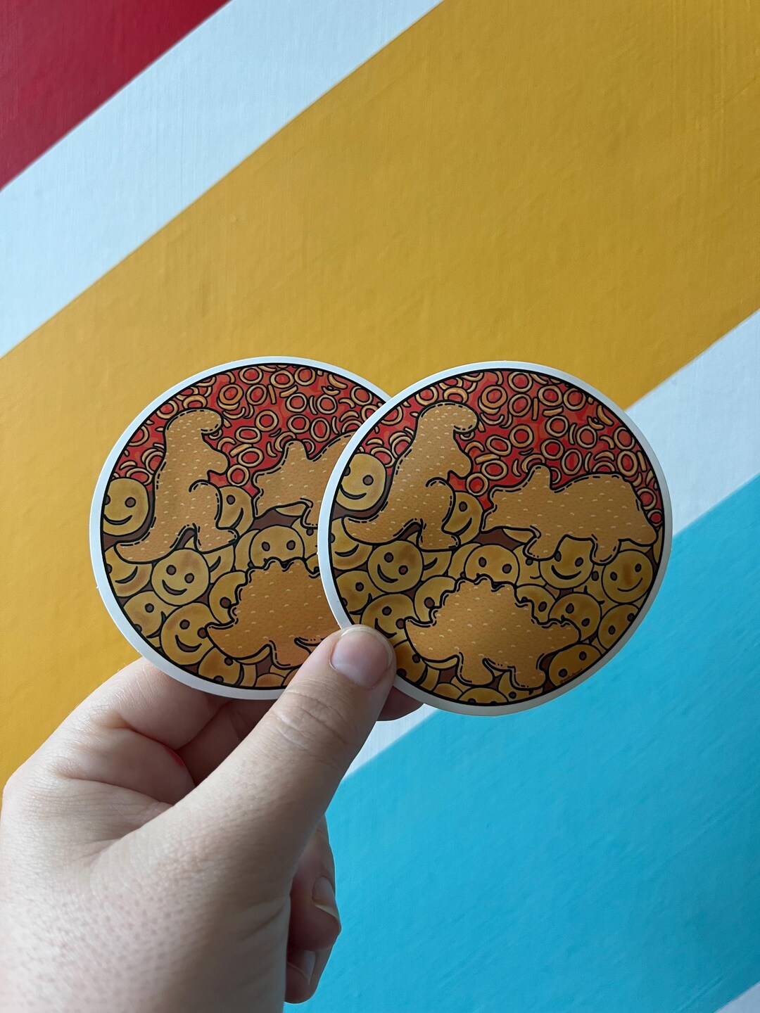 Beige Dinner Sticker | British Turkey Dinosaurs & Smiley Faces X2 - Etsy