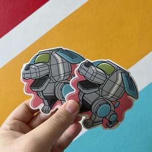 Retro 90s 2000s Robot Dog Sticker | Naughties Robo Dog X2 - Etsy