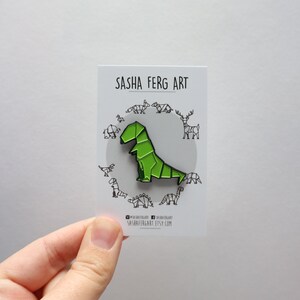 Origami T-rex Dinosaur Enamel Pin - Etsy