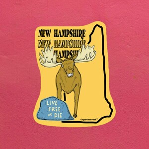 New Hampshire Sticker | Travel Luggage Stickers | Live Free or Die ...